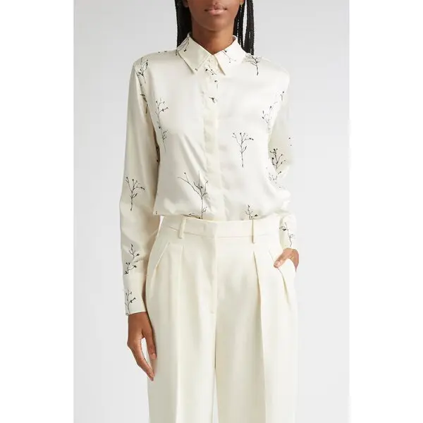 Altuzarra Chika Floral Print Silk Shirt - Ivory Botanical