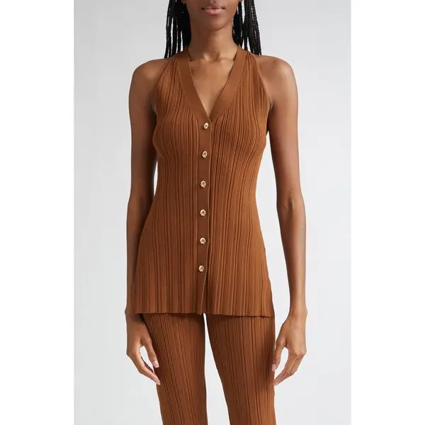 Veronica Beard Dax Variegate Rib Vest
