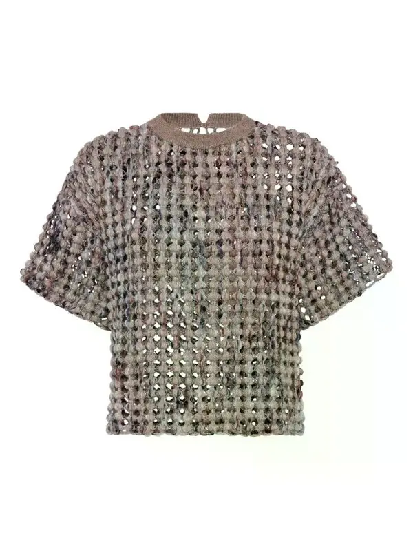 Brunello Cucinelli Textured Short-sleeve Top - Brown