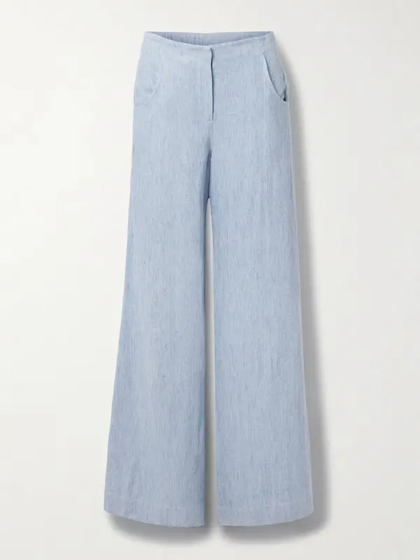 TWP Demie Hemp Denim Wide-leg Trousers - Blue