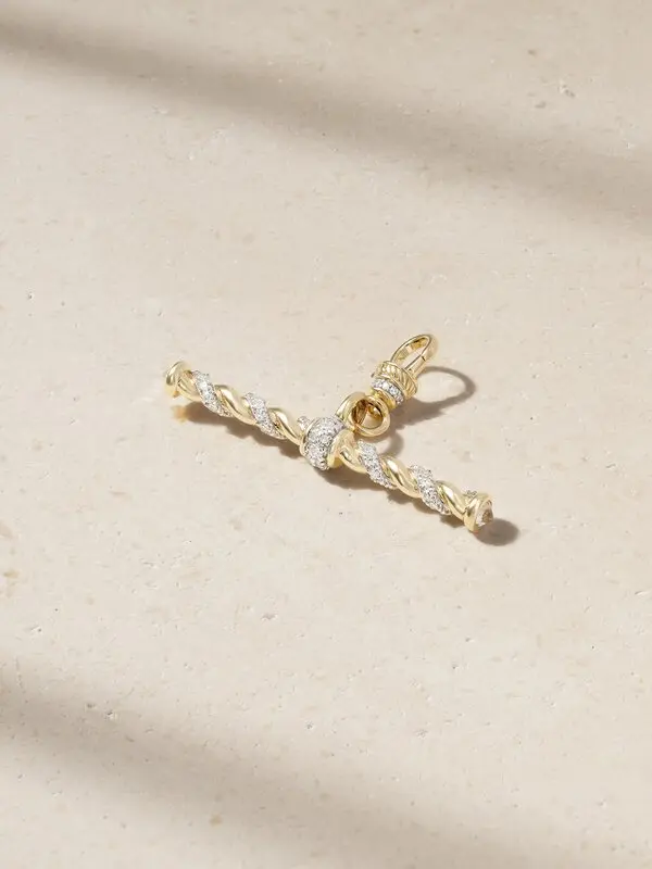 LUCY DELIUS T-bar 14-karat Diamond Pendant