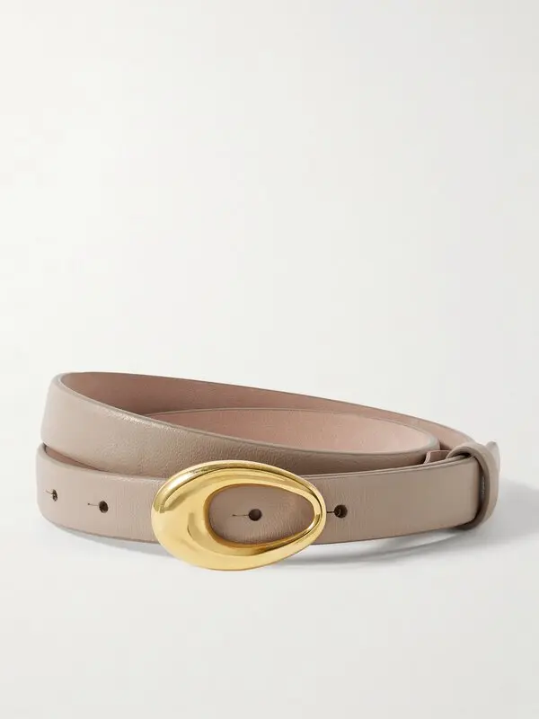 Khaite Olivia Leather Belt - Neutrals