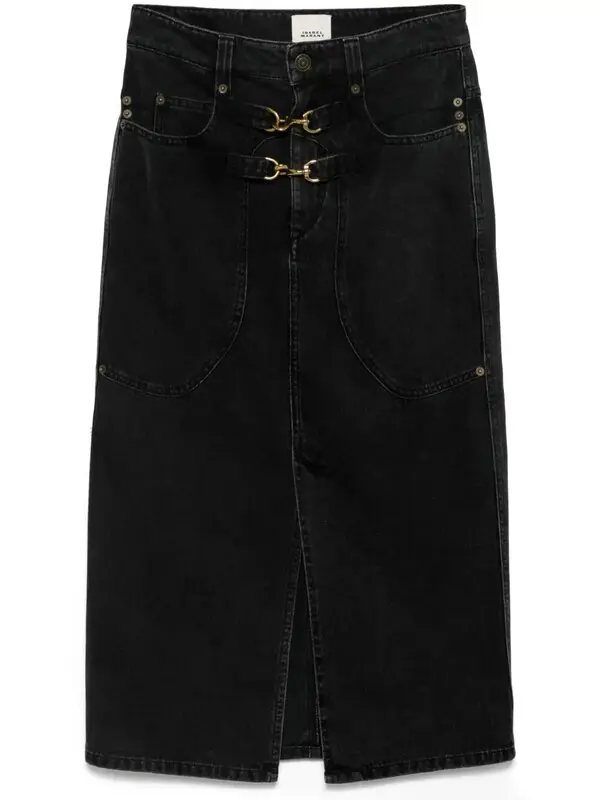 Isabel Marant Pavina Denim Skirt - Black