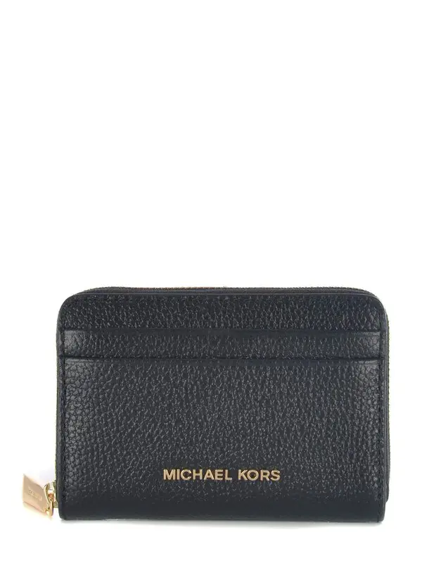 Michael Kors Wallet 'za Card Case' Made Of Hammered Leather