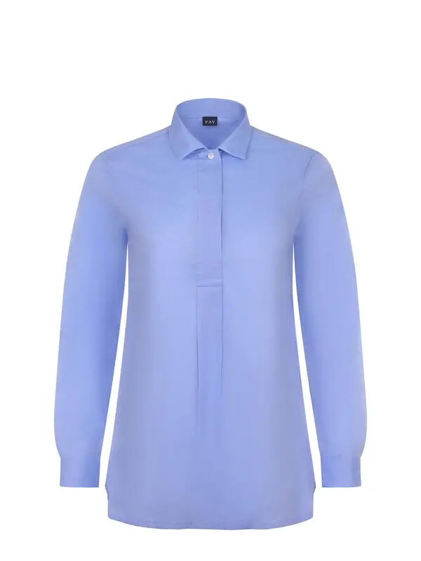 FAY Cotton Shirt - Light Blue