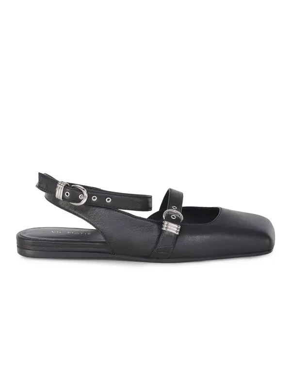 VIC MATIE Leather Ballerinas - Black