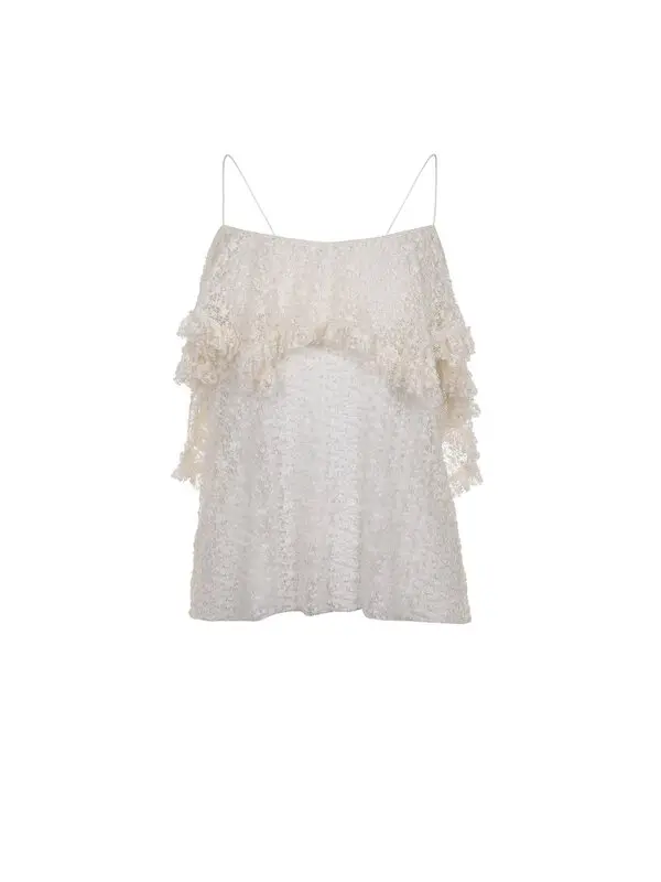 PHILOSOPHY BY LORENZO SERAFINI Cotton-blend Lace Top
