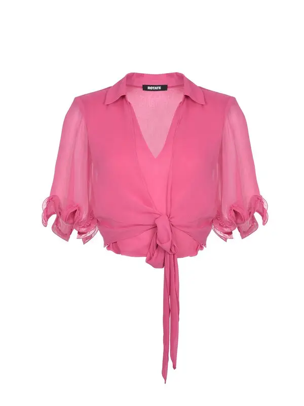 Remain Birger Christensen Chiffon Top - Fuchsia