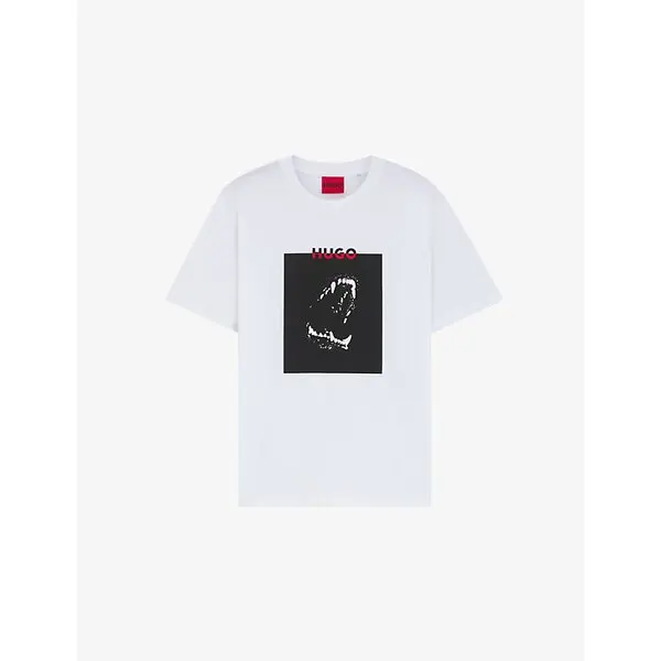 Hugo Boss Graphic-print Short-sleeve Cotton T-shirt - White