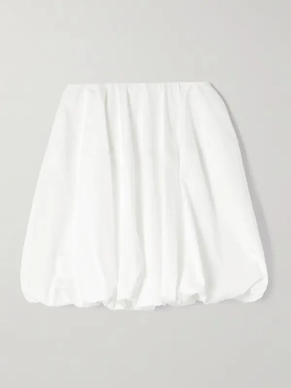 Alaïa Gathered Cotton-poplin Mini Skirt - White