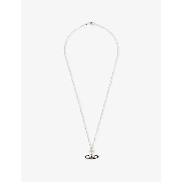 VIVIENNE WESTWOOD Mayfair Bas Relief Rhodium-plated Pendant Necklace - Rhod/ Gunmetal / Crystal