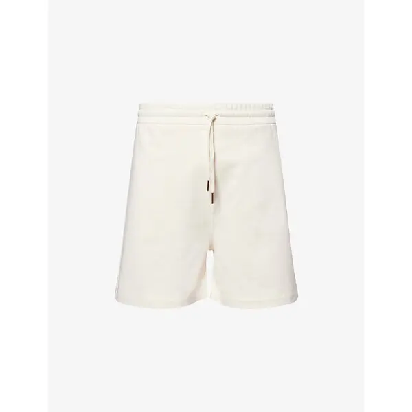Moncler Relaxed-fit Cotton-jersey Shorts With Logo Patch - Natural