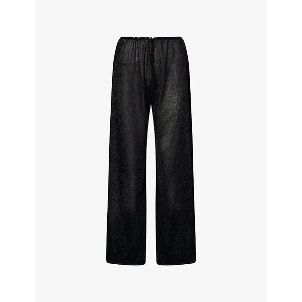 Oseree Rose-embellished Woven Trousers
