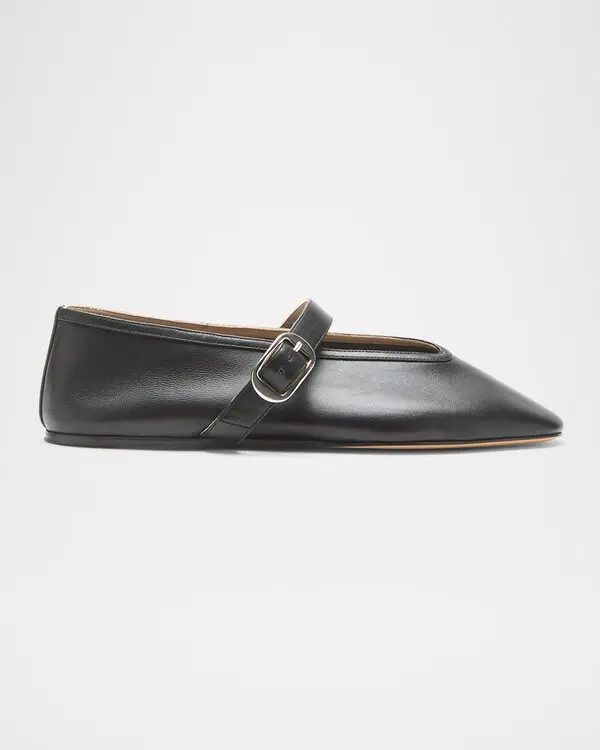 Le Monde Beryl Stella Leather Ballerina Flats - Black