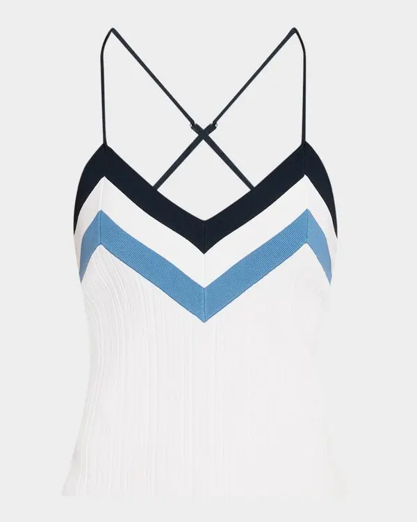 Veronica Beard Baez Stripe Knit Tank Top