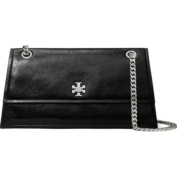 Tory Burch Kira Turnlock Leather Convertible Shoulder Bag - Black