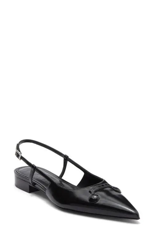 Marni Trunkaroo Pointed-toe Slingback Flat - Black
