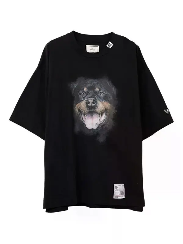 Mihara Yasuhiro Dog-print T-shirt - Black