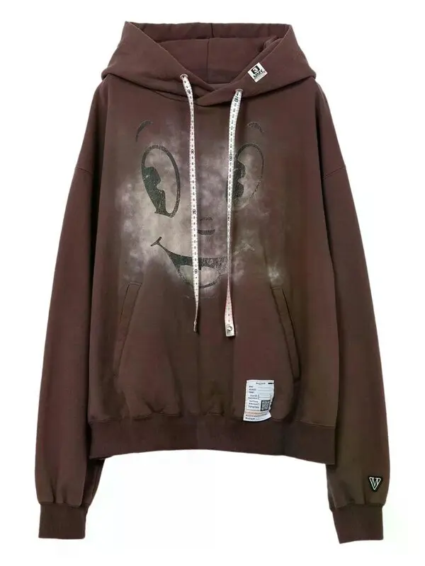 Mihara Yasuhiro Happy Face-print Hoodie - Brown