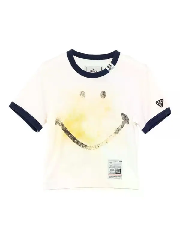 Mihara Yasuhiro Smiley Face-print T-shirt - White