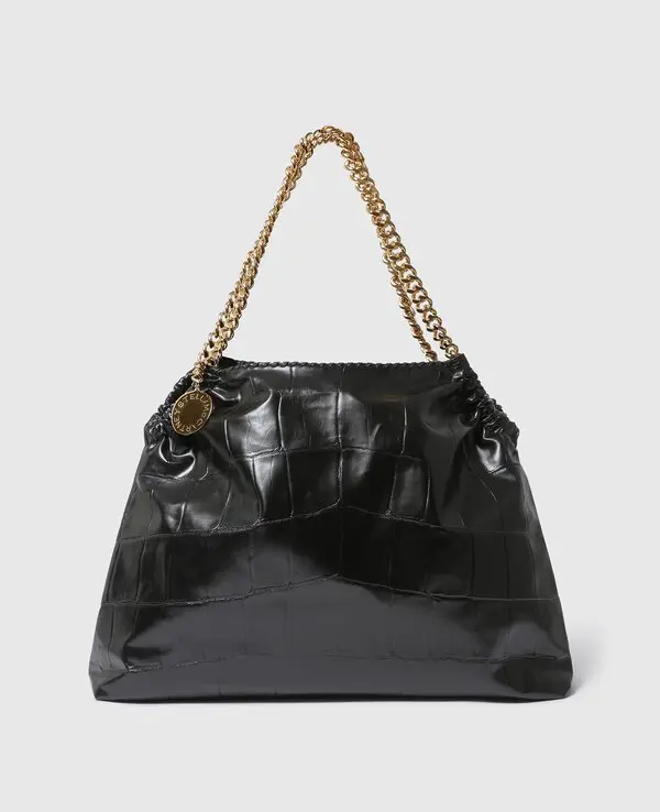 Stella McCartney Falabella Crocodile-embossed Drawstring Tote