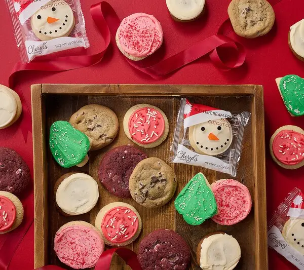 CHERYL'S Sh 12/8 30 Piece Holiday Cutout Cookie Assortment