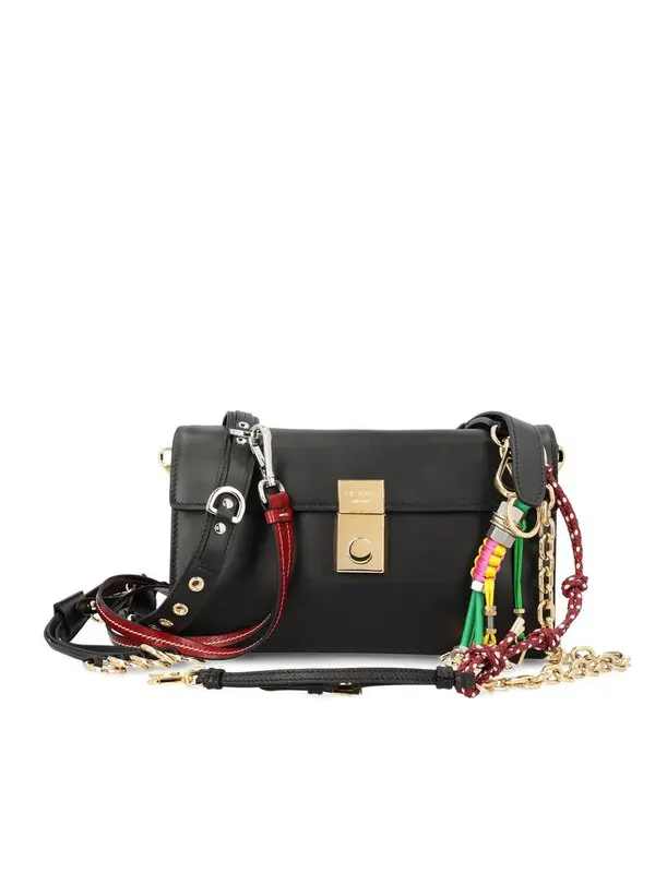 Prada Small Leather Shoulder Bag With Charms