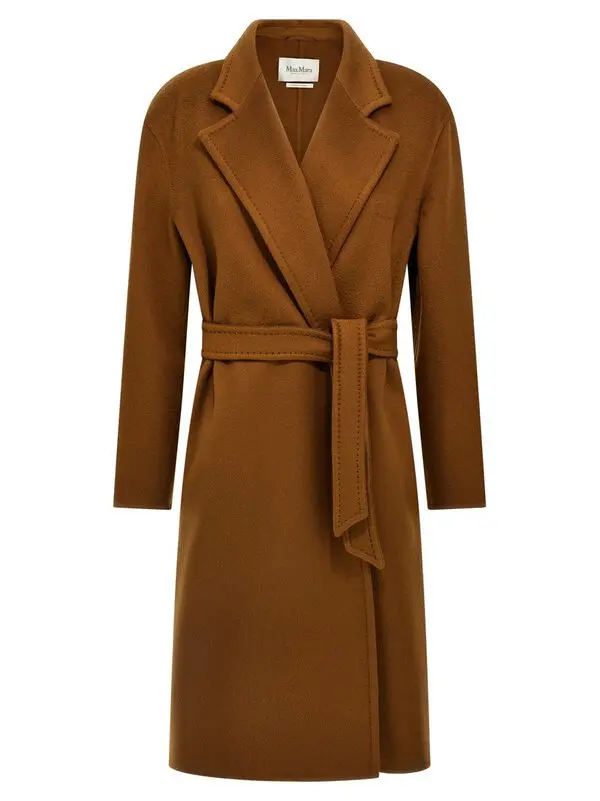 Max Mara Melinda Midi Coat In Double Cashmere - Brown