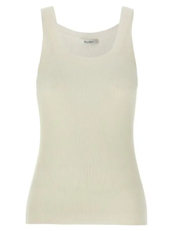Max Mara Eliadi Ribbed Top - White