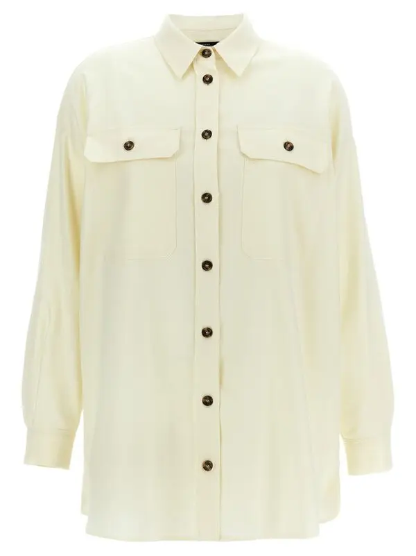 Max Mara Rolf Cotton Flannel Shirt - White