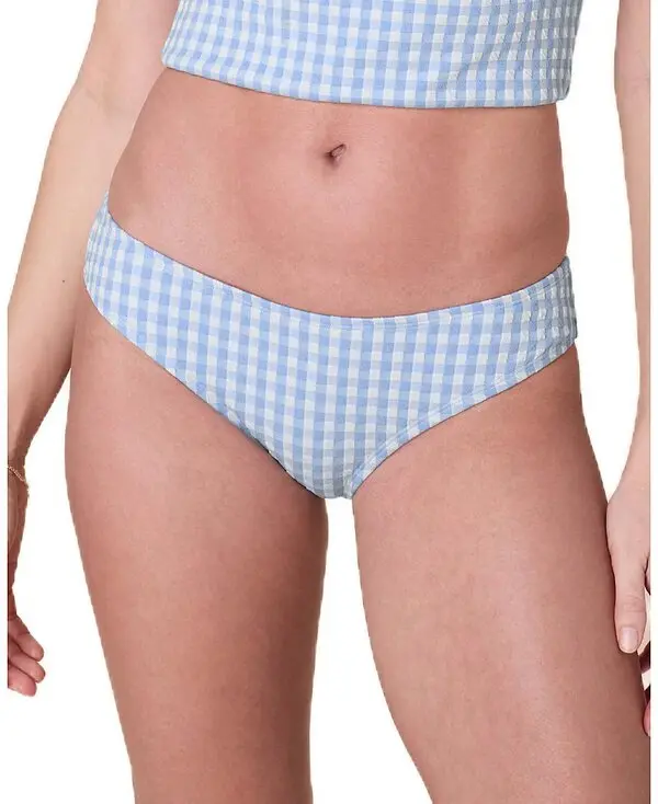 ANDIE Low Rise Bikini Bottom - Sky Gingham