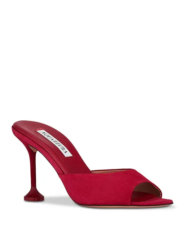 AQUAZZURA Bisous Mule 85 Sandals - Pomegranate