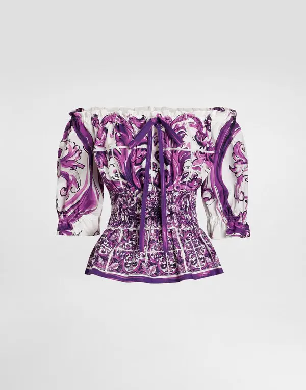 Dolce & Gabbana Majolica-print Poplin Top - Multicolor