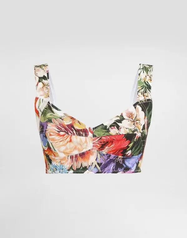 Dolce & Gabbana Floral Bouquet Bustier Top - Print