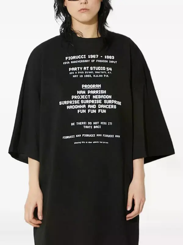 Fiorucci Text-print T-shirt - Black