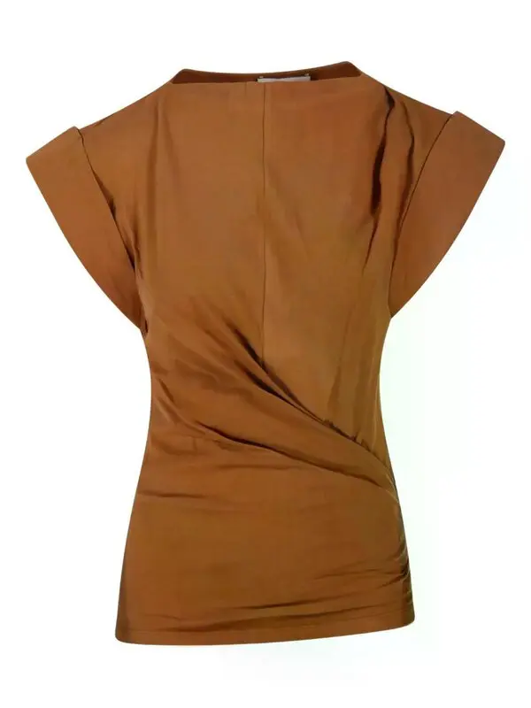 MARANT ETOILE Maisan Draped Cap-sleeve Top - Brown