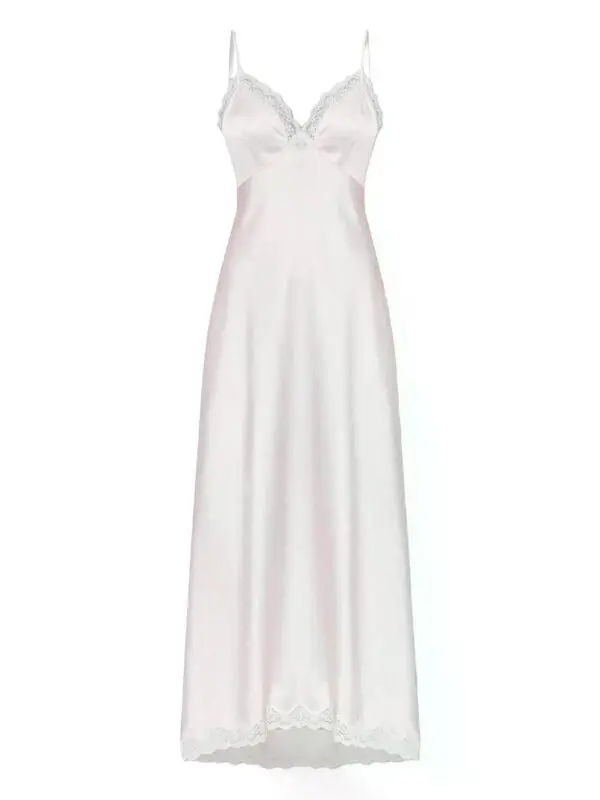 LoveShackFancy Manuela Lace-trimmed Polka-dot Maxi Dress - Pink