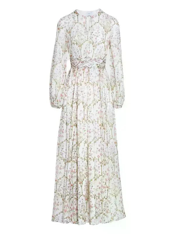 Giambattista Valli Floral-print Long-sleeve Dress - White