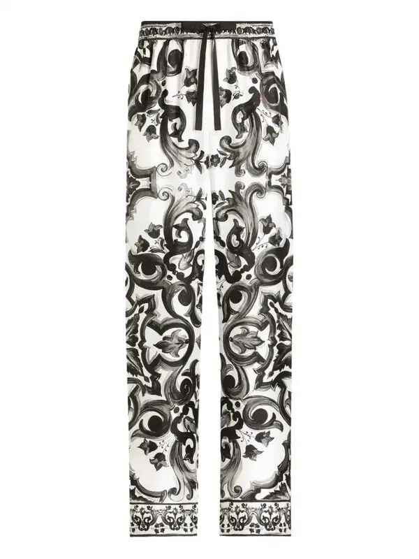 Dolce & Gabbana Majolica Print Trousers - White