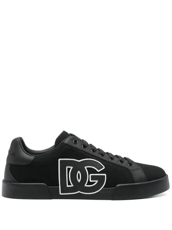 Dolce & Gabbana Logo Patch Sneakers - 8b956 Black/black