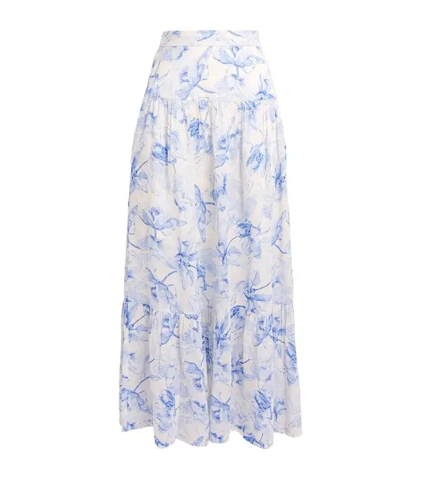 Maje Linen-blend Maxi Skirt