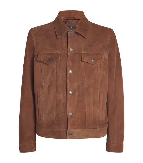 7 For All Mankind Suede Trucker Jacket