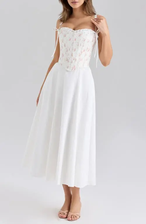 House Of Cb Clarabelle A-line Dress - Cream Rose