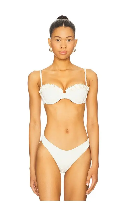 Devon Windsor Georgie Bikini Top - Textured Cream