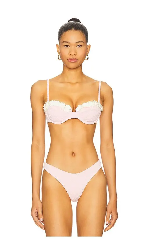 Devon Windsor Georgie Bikini Top - Textured Pink