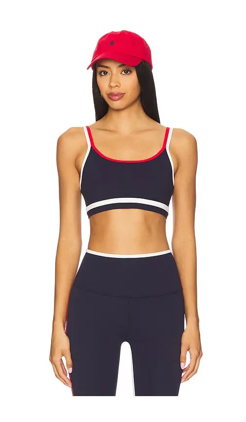 Splits59 Eva Rigor Double Strap Sports Bra In Navy - Indigo & White