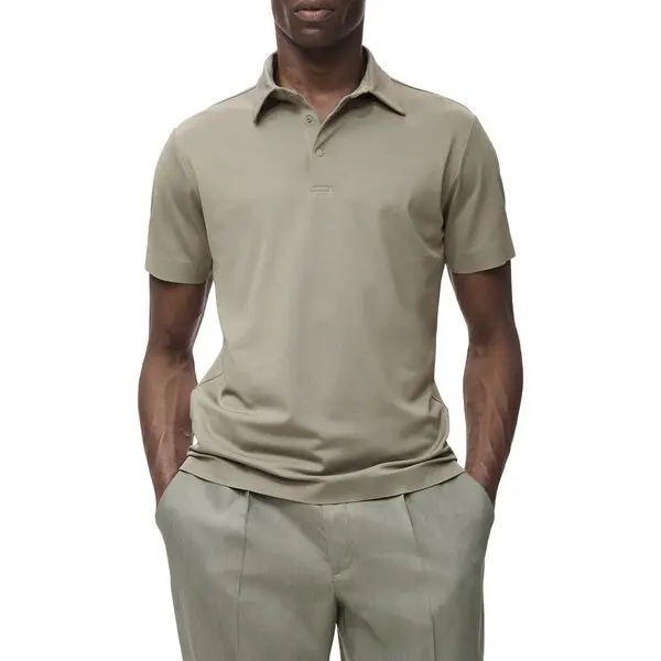 Mango Coolmax® Slim Fit Polo - Olive Green
