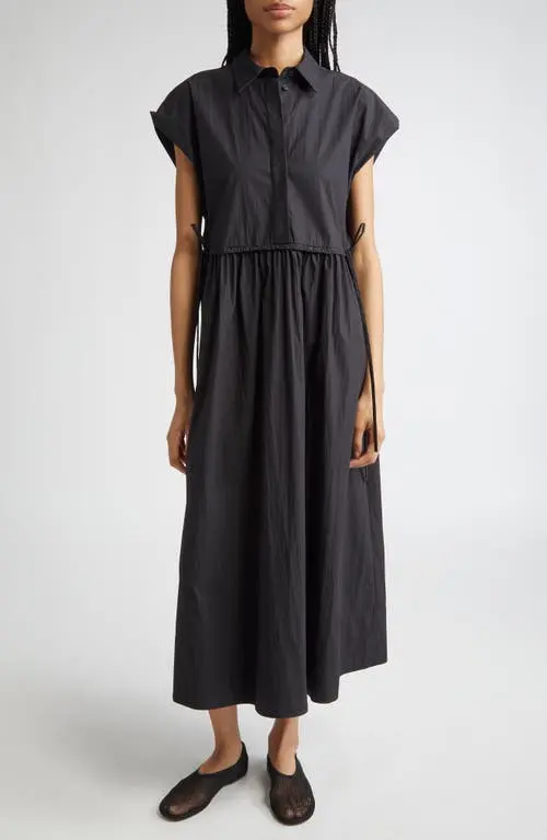 Lafayette 148 New York Gathered Waist Shirtdress - Black