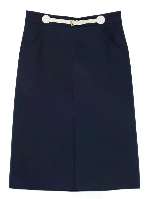 Valentino Garavani Belted Midi Skirt - Blue