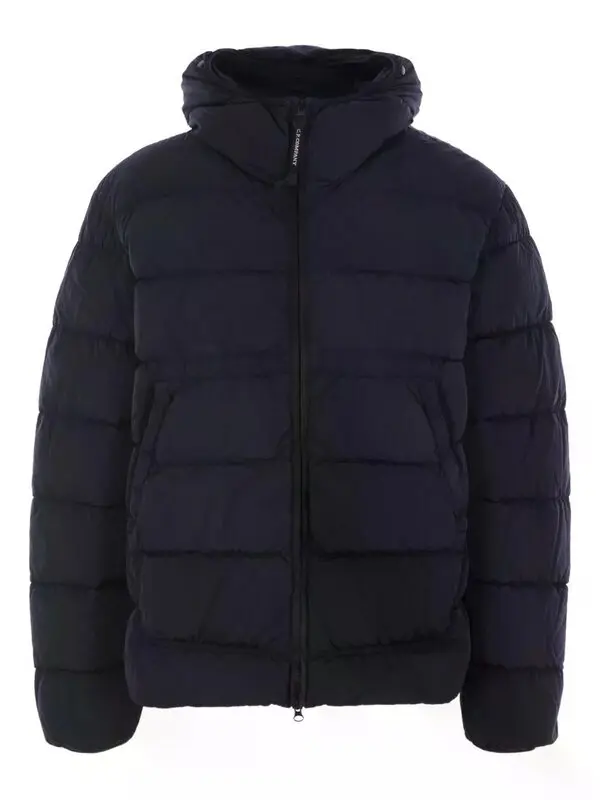 C.P. COMPANY Hooded Quilted Coat - Blue